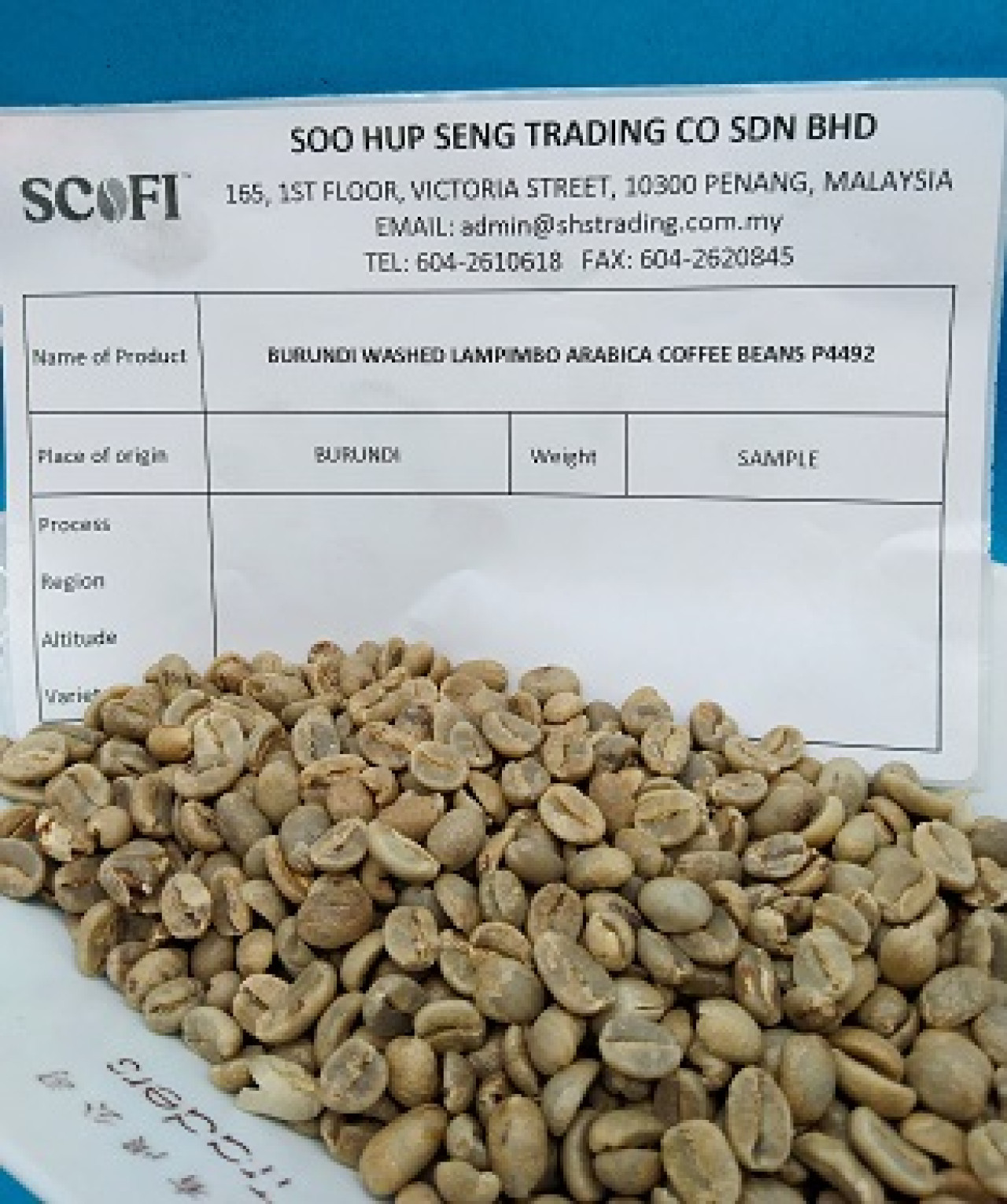Malaysia's Best Raw Burundi Washed Lampimbo Arabica Coffee Beans